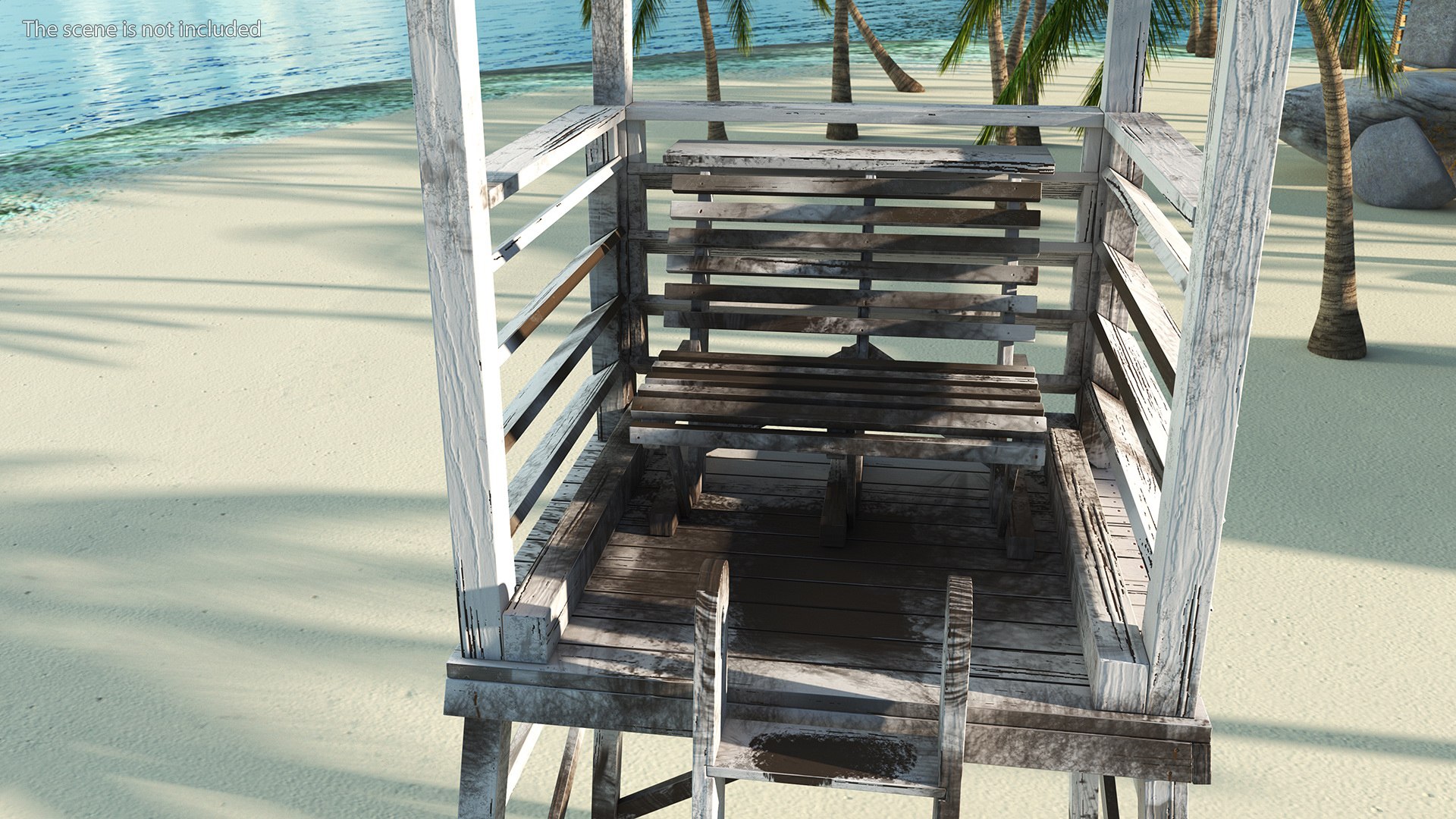3D Old Wooden Lifeguard Station White Model - TurboSquid 2137532