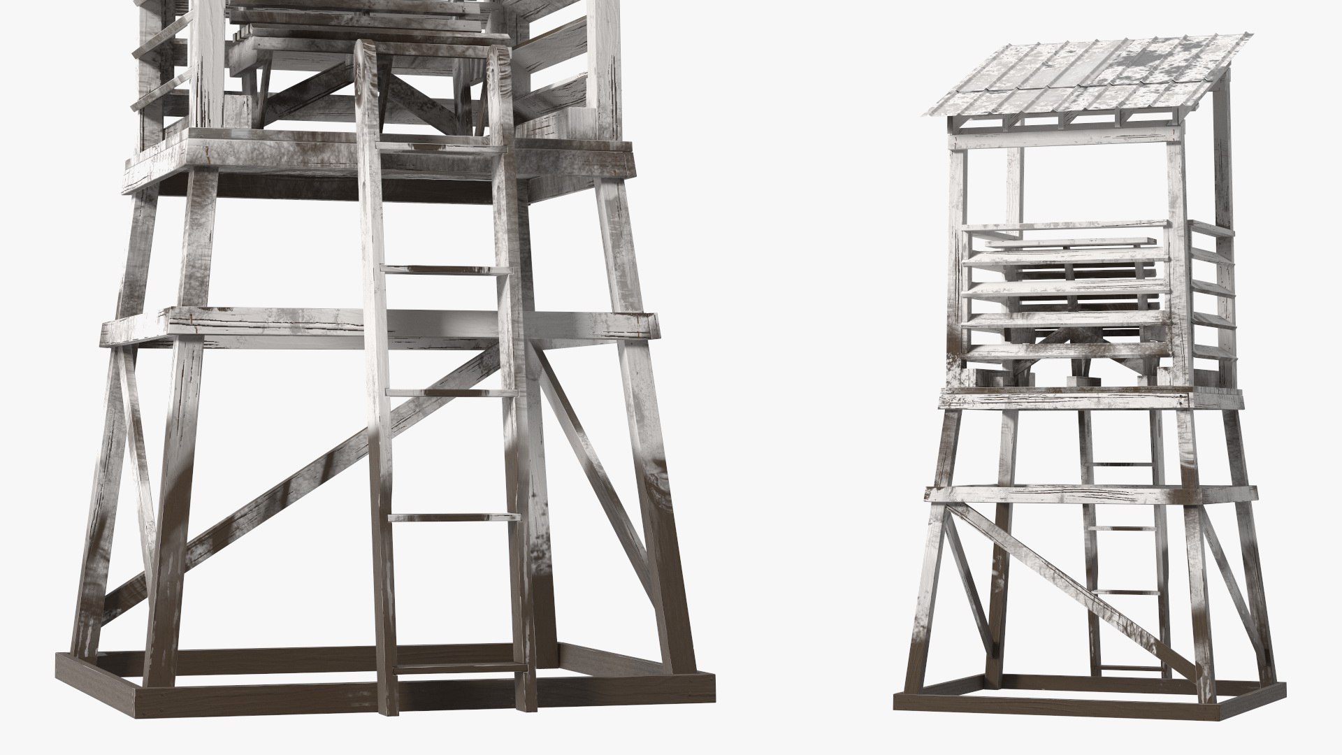 3D Old Wooden Lifeguard Station White Model - TurboSquid 2137532