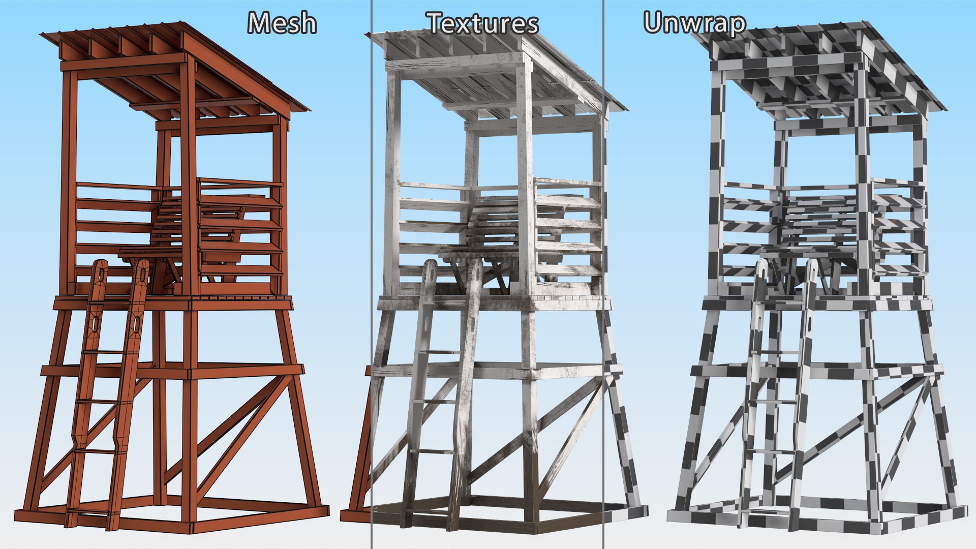 3D Old Wooden Lifeguard Station White Model - TurboSquid 2137532