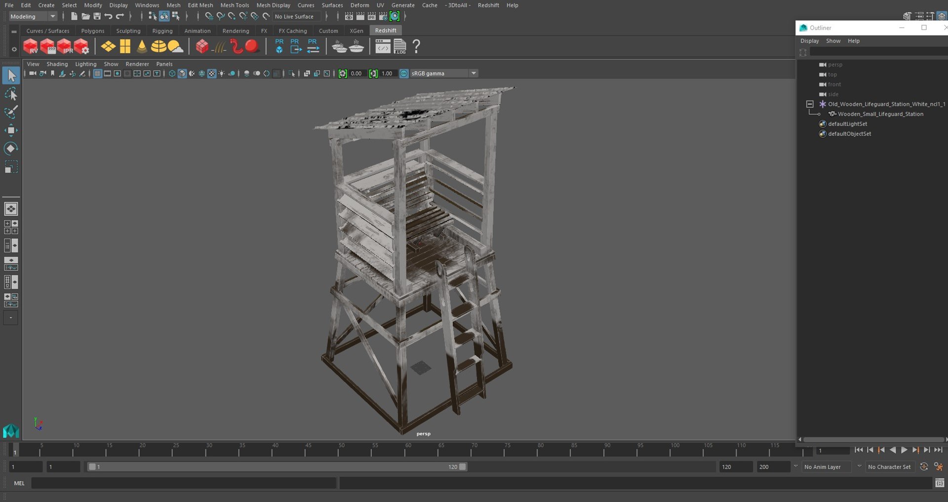 3D Old Wooden Lifeguard Station White Model - TurboSquid 2137532