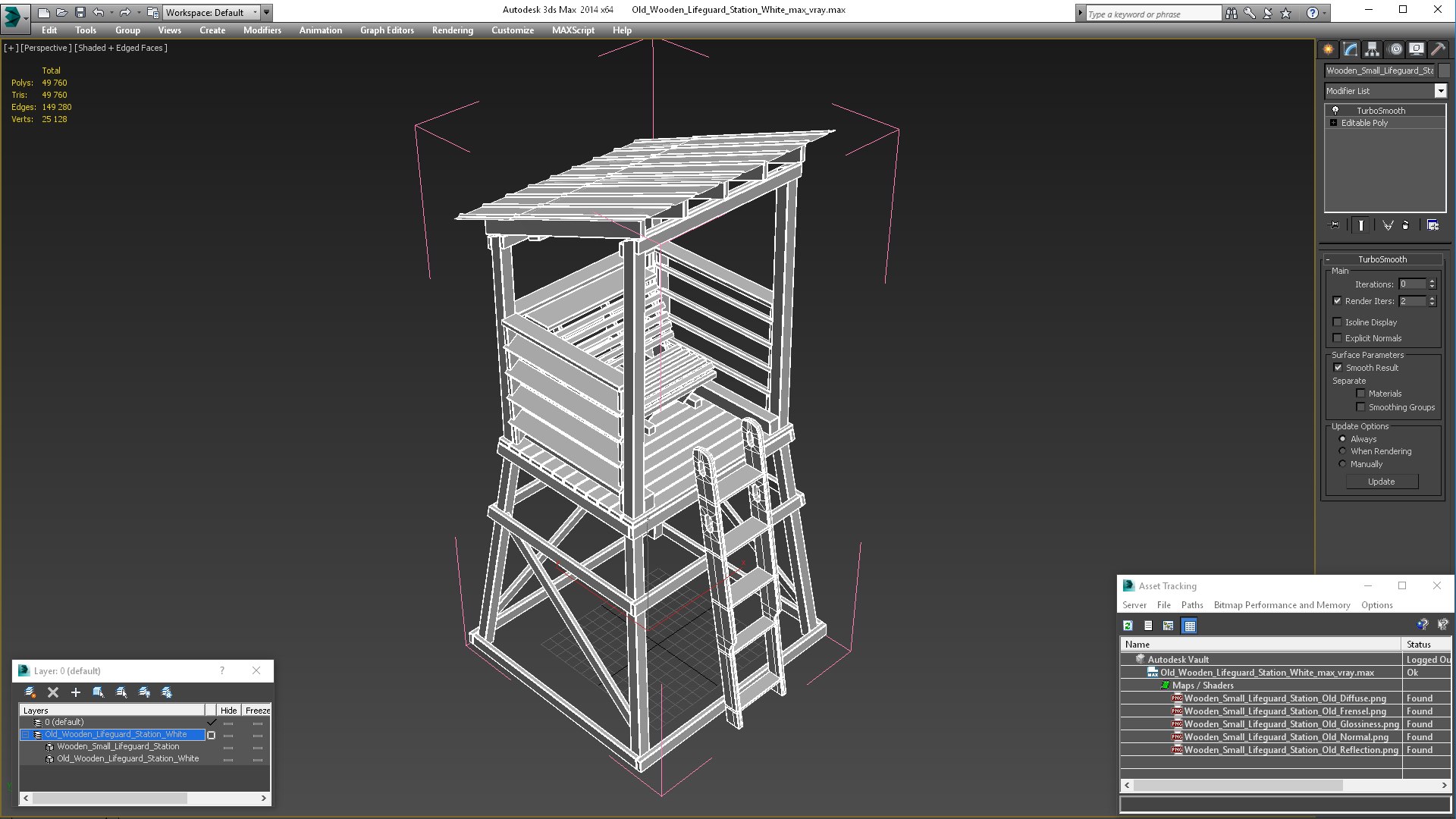 3D Old Wooden Lifeguard Station White Model - TurboSquid 2137532