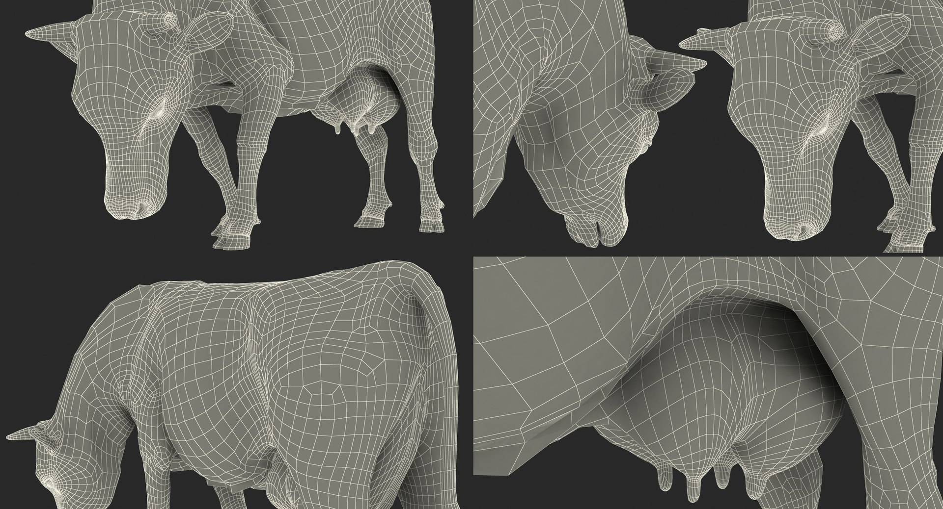 Dairy Cow Eating Pose 3D Model - TurboSquid 1248829