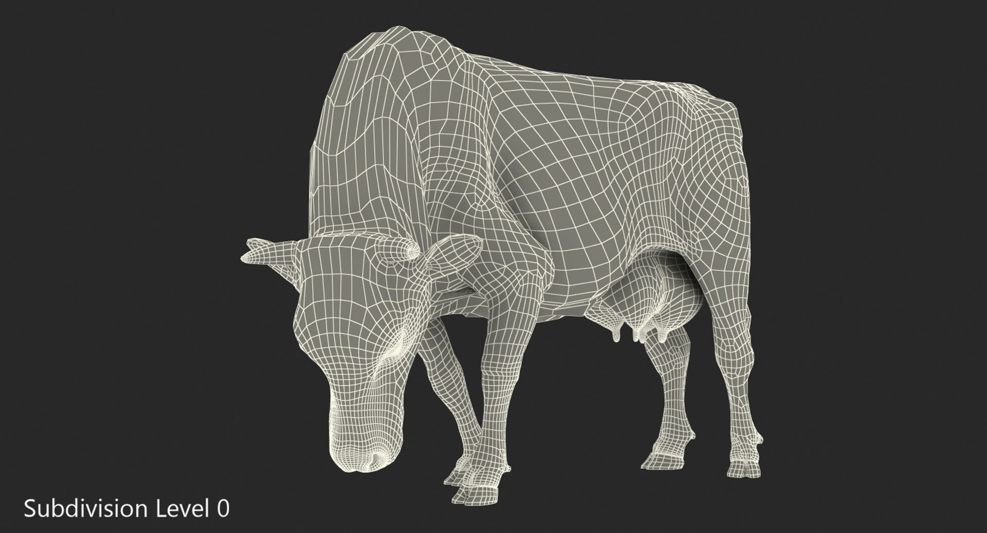 Dairy Cow Eating Pose 3D Model - TurboSquid 1248829
