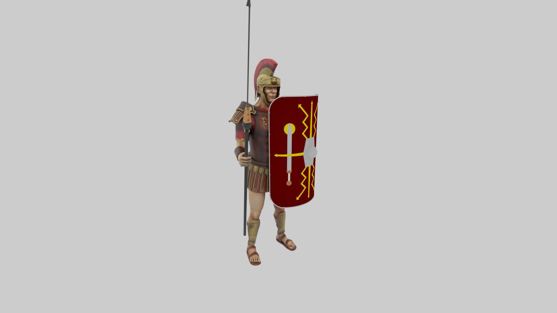 3D Simple Roman Soldier Rigged Model - TurboSquid 1908979