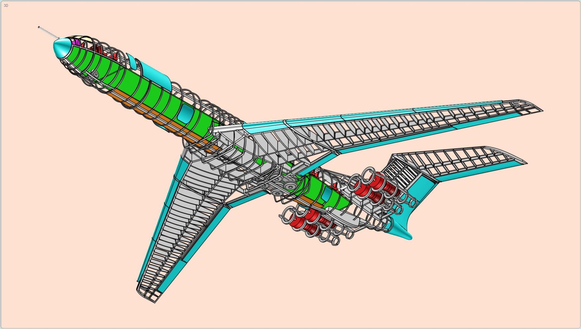 vickers vc-10 transport aircraft 3d dwg