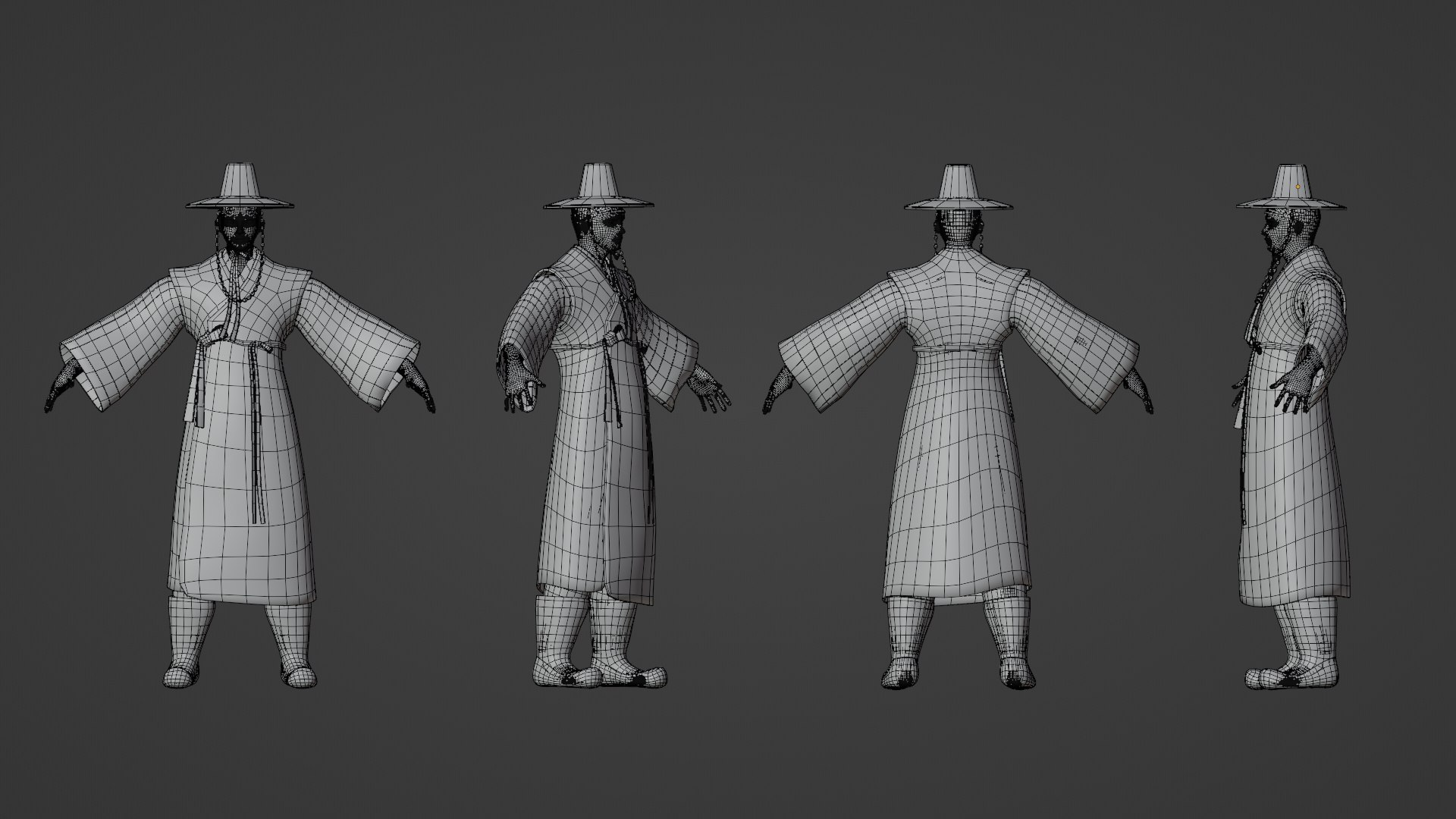 Korean Hanbok Men With Character 3D - TurboSquid 2234316