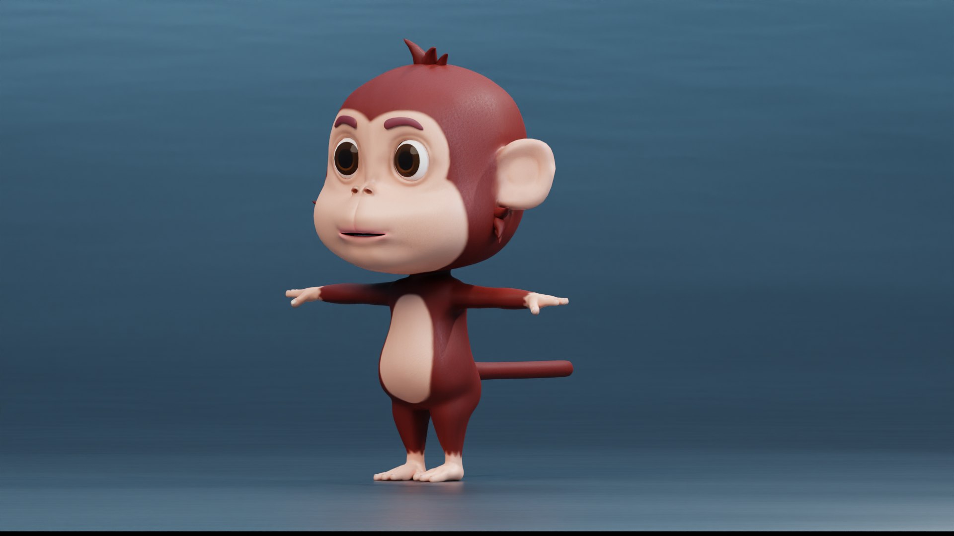 Cute Cartoon Monkey Low-poly Model - TurboSquid 2089202