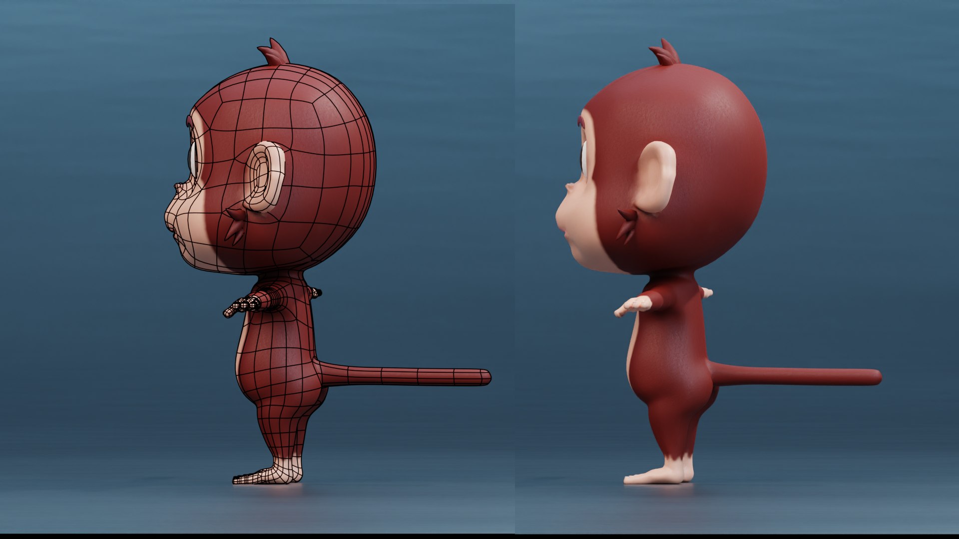 Cute Cartoon Monkey Low-poly Model - TurboSquid 2089202