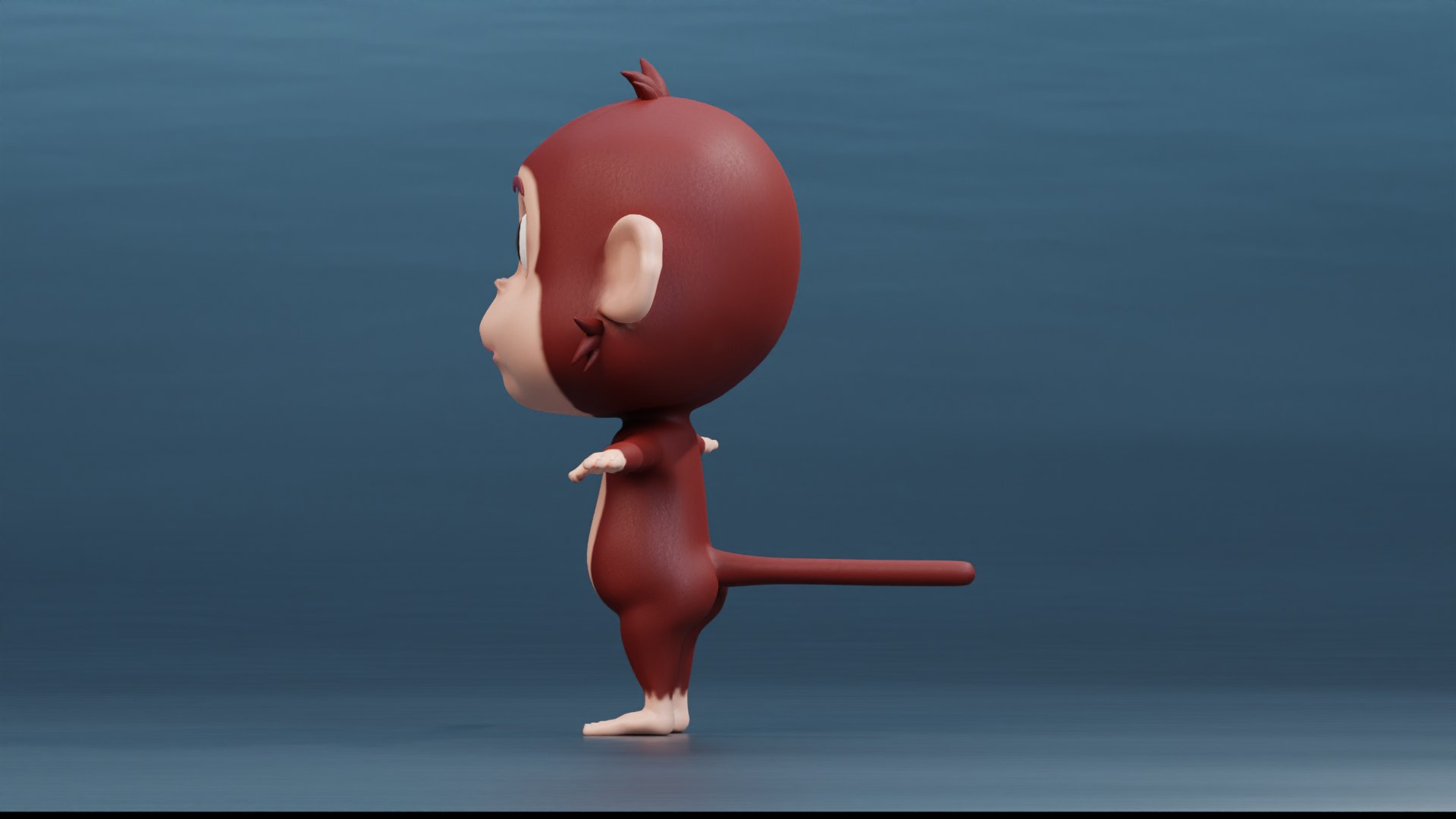 Cute Cartoon Monkey Low-poly Model - TurboSquid 2089202