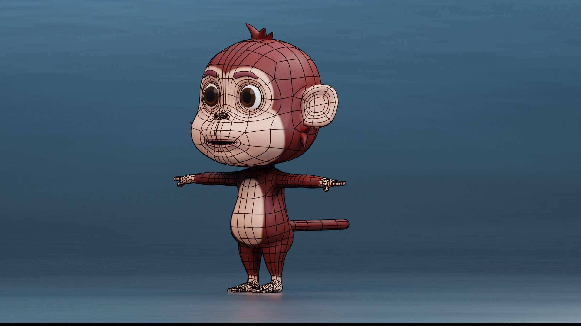 Cute Cartoon Monkey Low-poly model - TurboSquid 2089202