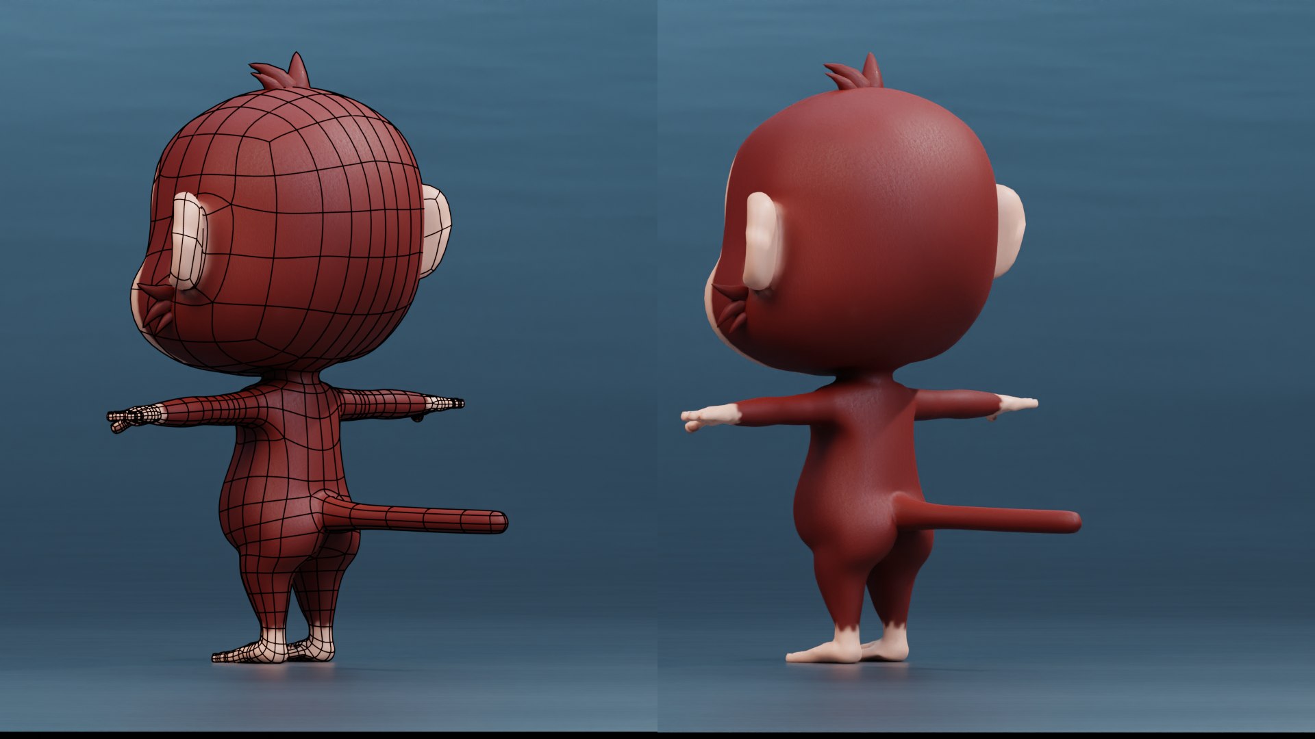 Cute Cartoon Monkey Low-poly Model - TurboSquid 2089202