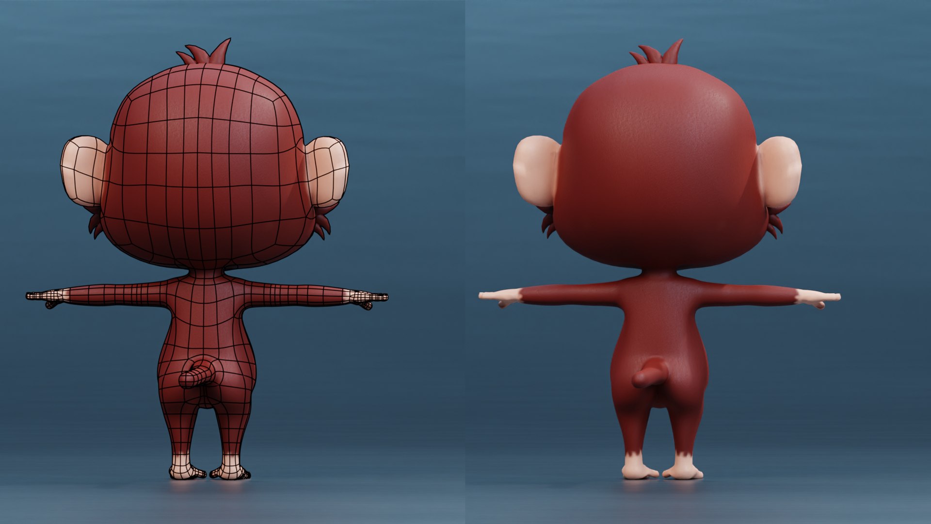 Cute Cartoon Monkey Low-poly Model - TurboSquid 2089202