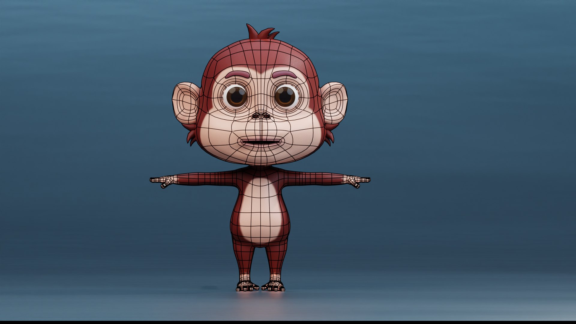 Cute Cartoon Monkey Low-poly Model - TurboSquid 2089202