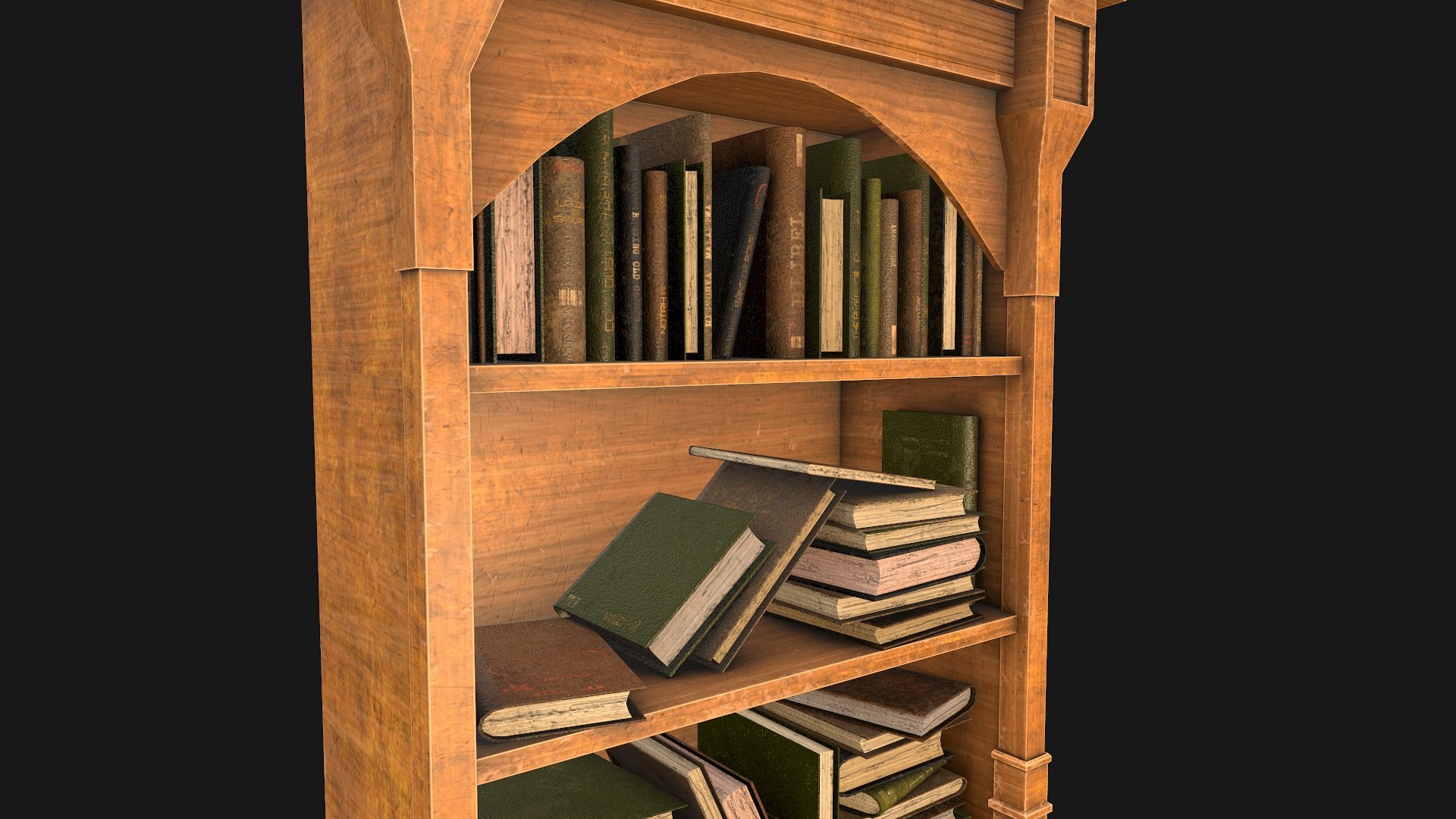 Medieval Bookshelf PBR Library 3D - TurboSquid 1734680