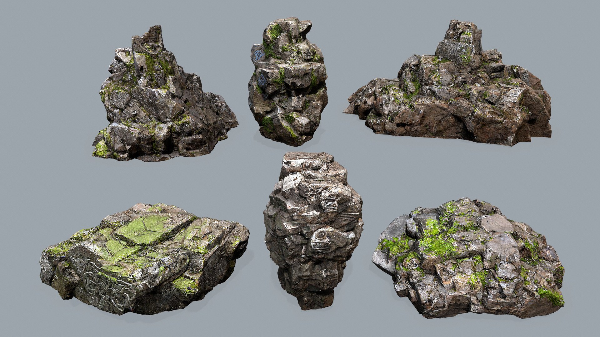 3D Model Maya Ruin Rocks - TurboSquid 2207353