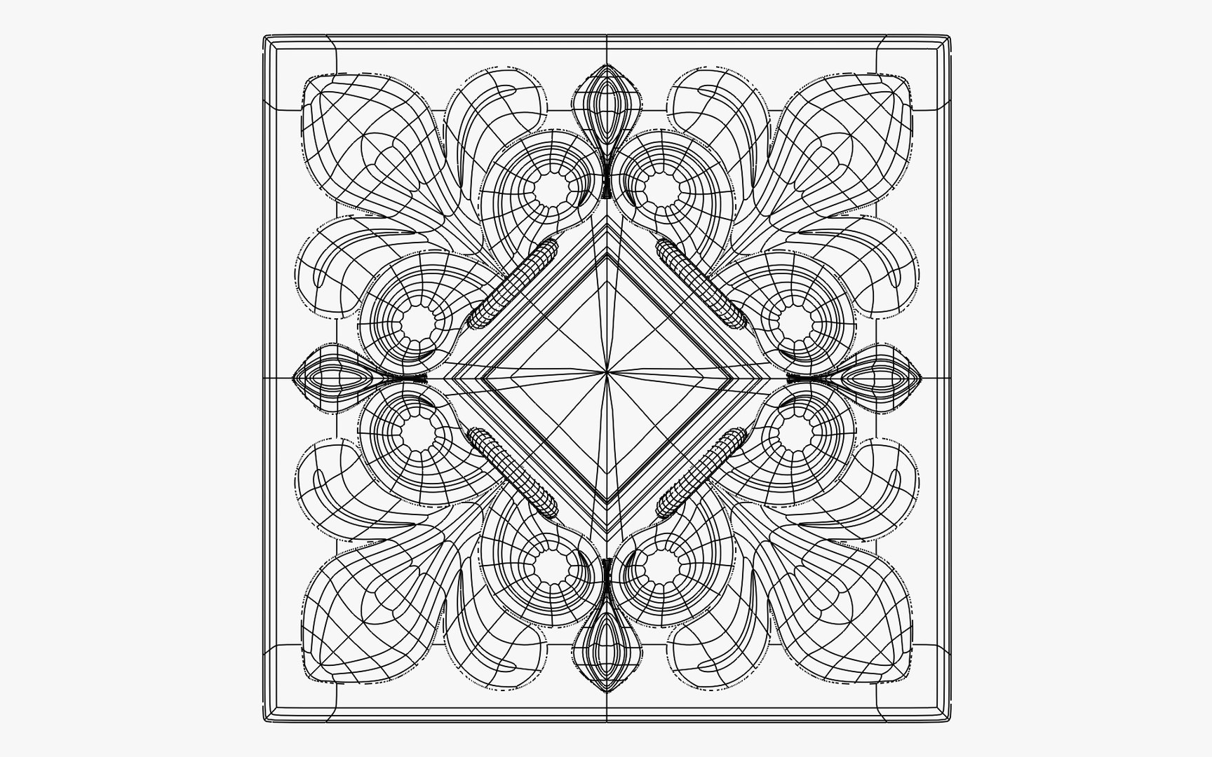 3D Model Square Decorative Molding - TurboSquid 2177903