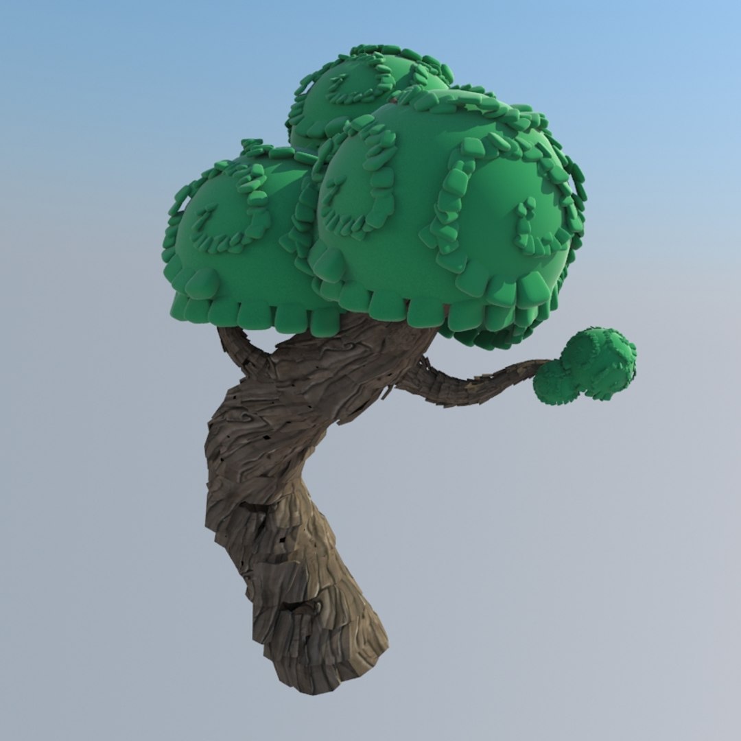 3D cartoon tree model - TurboSquid 1394553