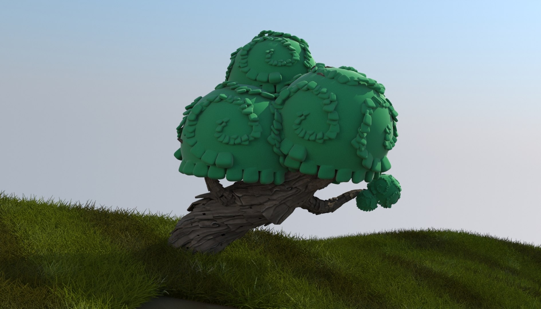 3D cartoon tree model - TurboSquid 1394553