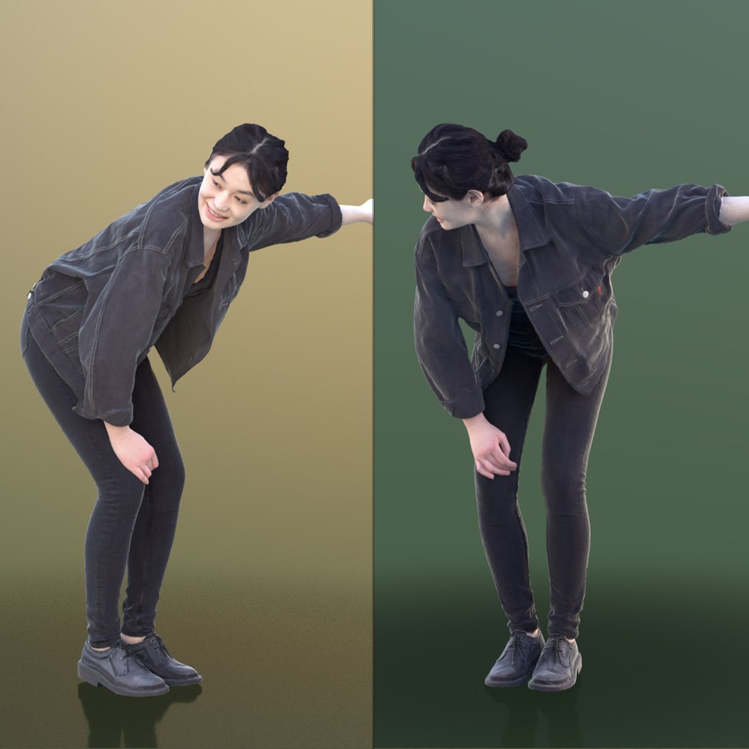 3D Woman Leaning Forward - TurboSquid 1709904