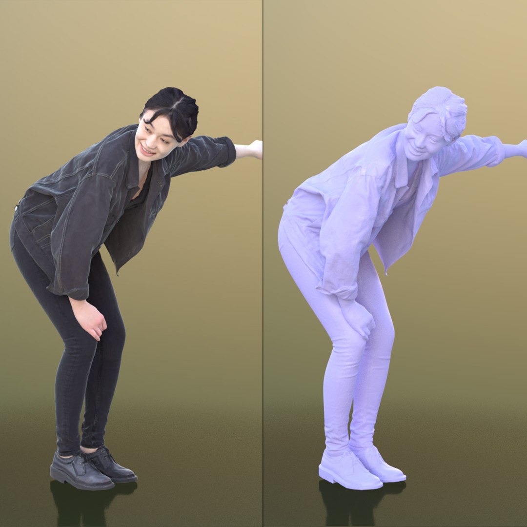 3D Woman Leaning Forward - TurboSquid 1709904