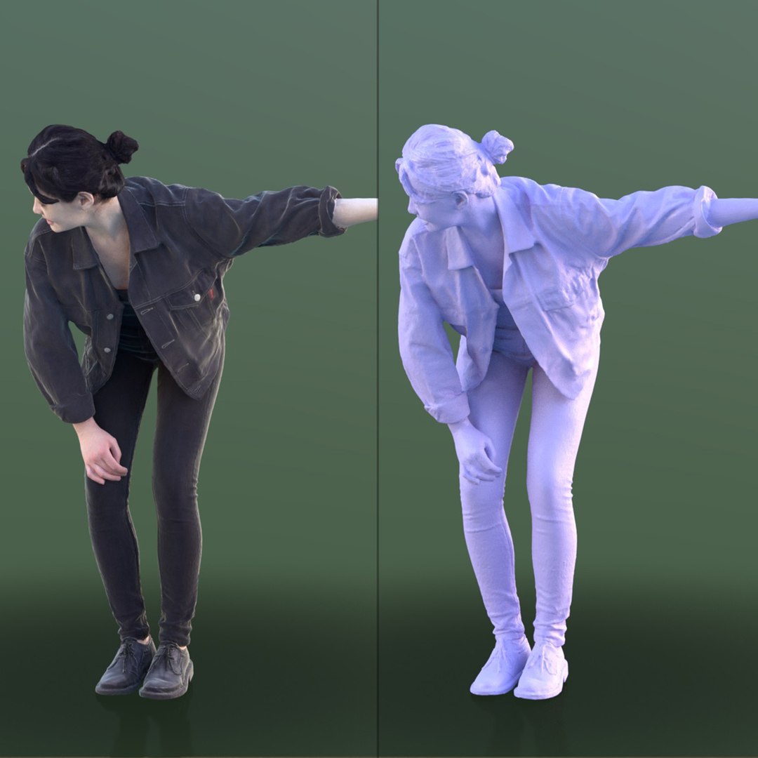 3D Woman Leaning Forward - TurboSquid 1709904