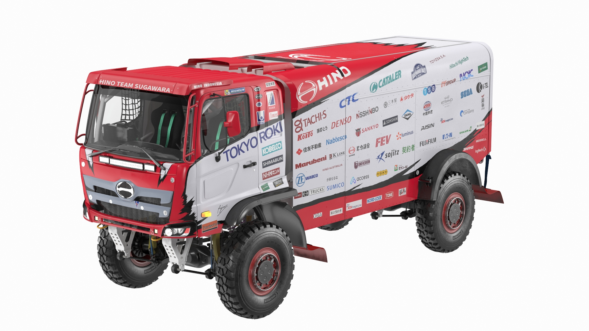 Dakar Rally Truck Hino Motors Lights On 3D Model - TurboSquid 2199176