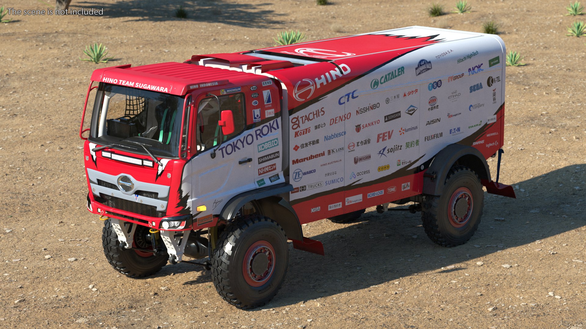 Dakar Rally Truck Hino Motors Lights On 3D Model - TurboSquid 2199176