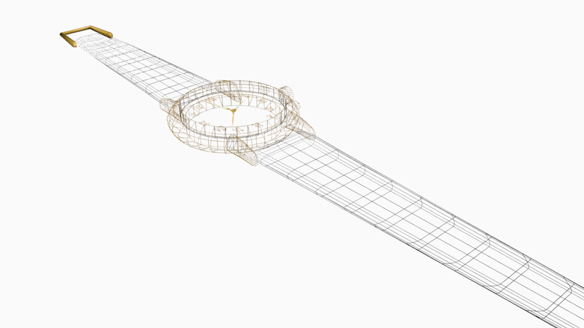 3D Gold Watch Wristwatch - TurboSquid 1206590
