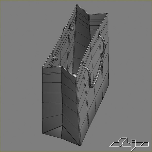 3d model shopping bag various colors
