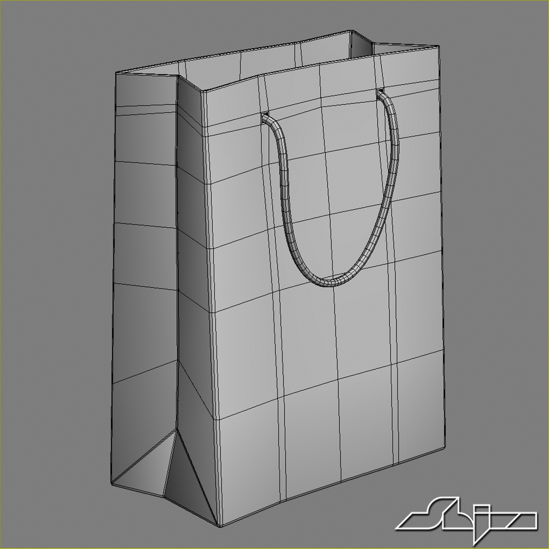 3d model shopping bag various colors