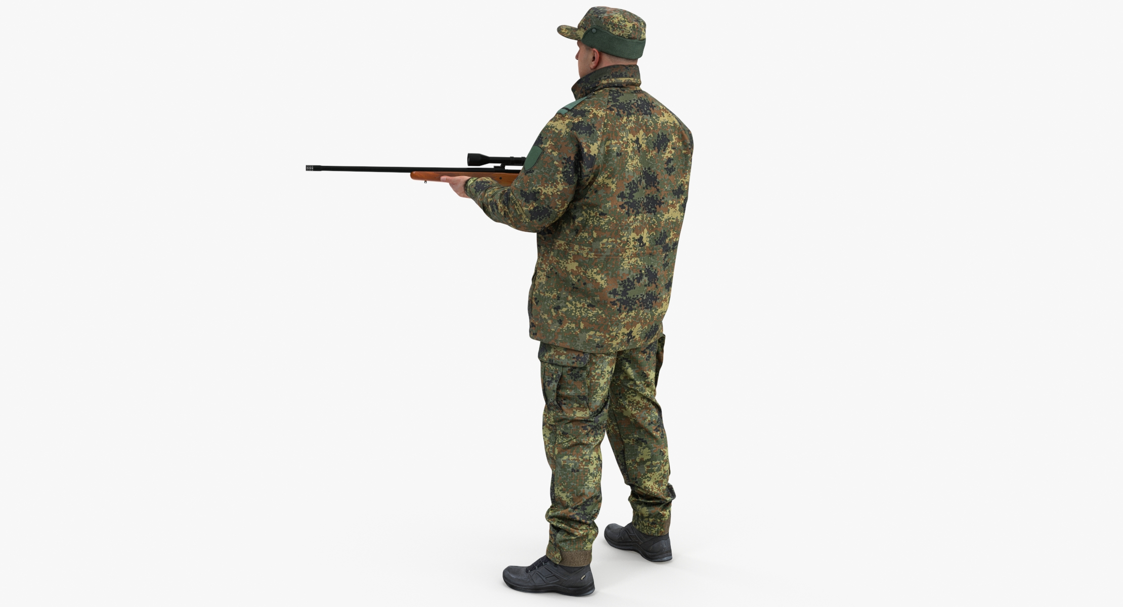 Arnold Uniform Military Idle Pose 01 With Rifle3D模型 - TurboSquid 1926436