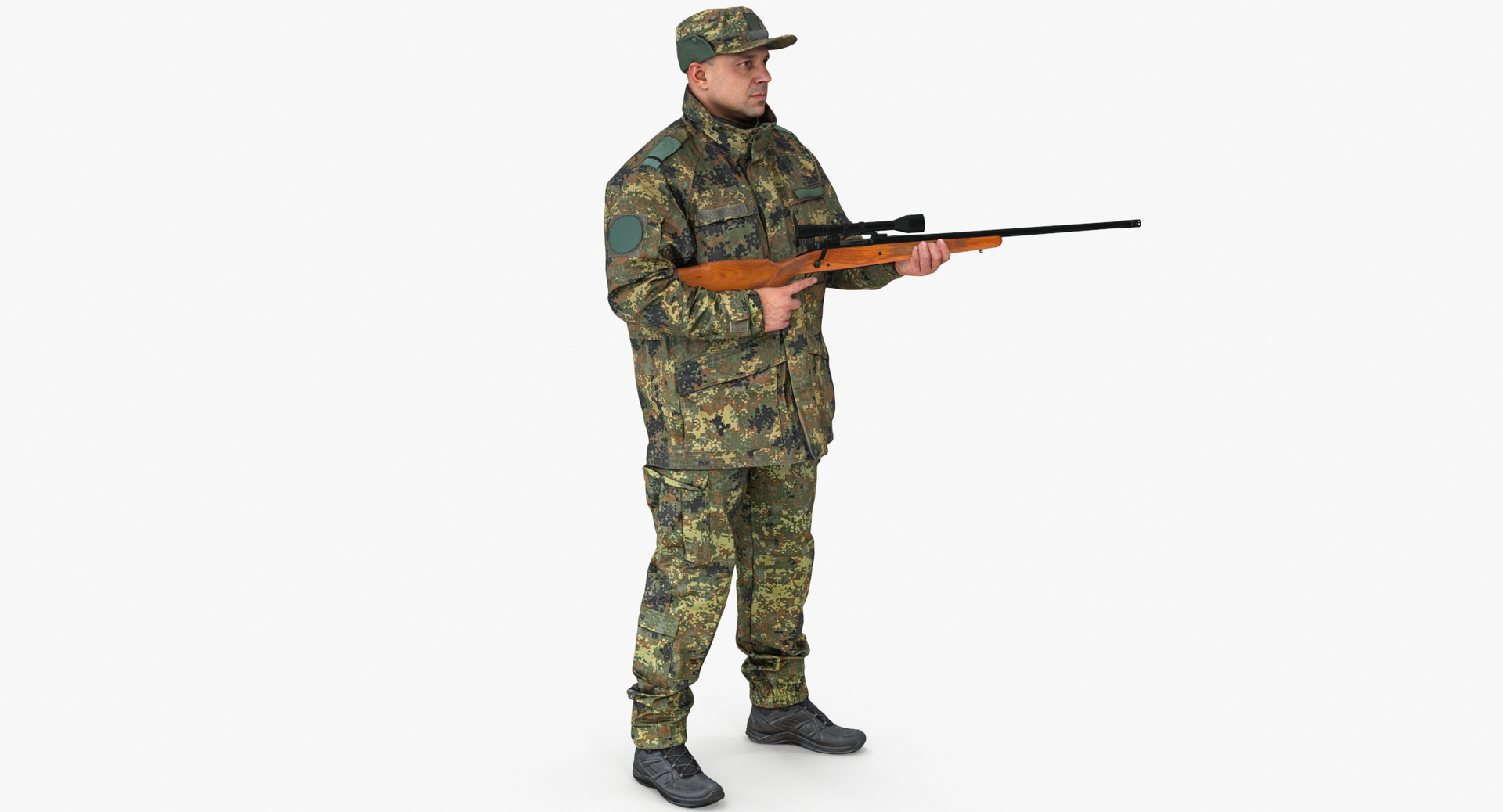 Arnold Uniform Military Idle Pose 01 With Rifle3D模型 - TurboSquid 1926436