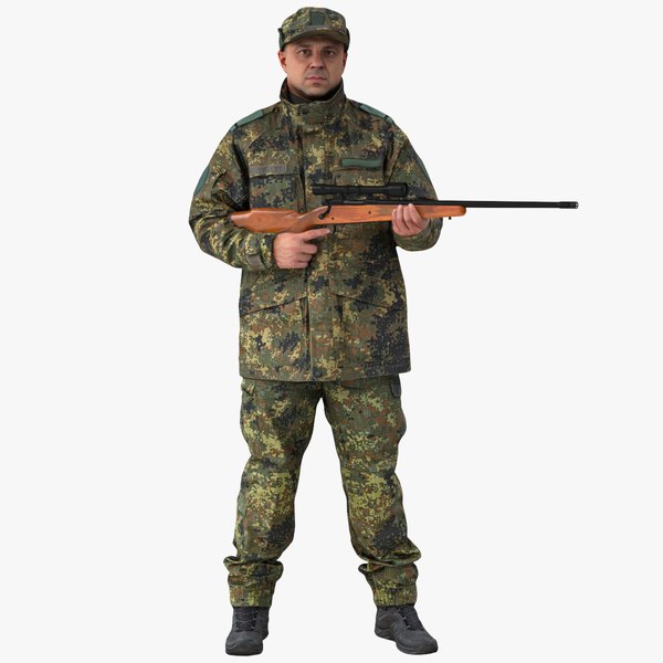 Arnold Uniform Military Idle Pose 01 With Rifle 3D 모델 - TurboSquid 1926436