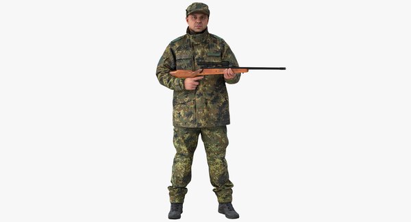 Arnold Uniform Military Idle Pose 01 With Rifle 3D 모델 - TurboSquid 1926436