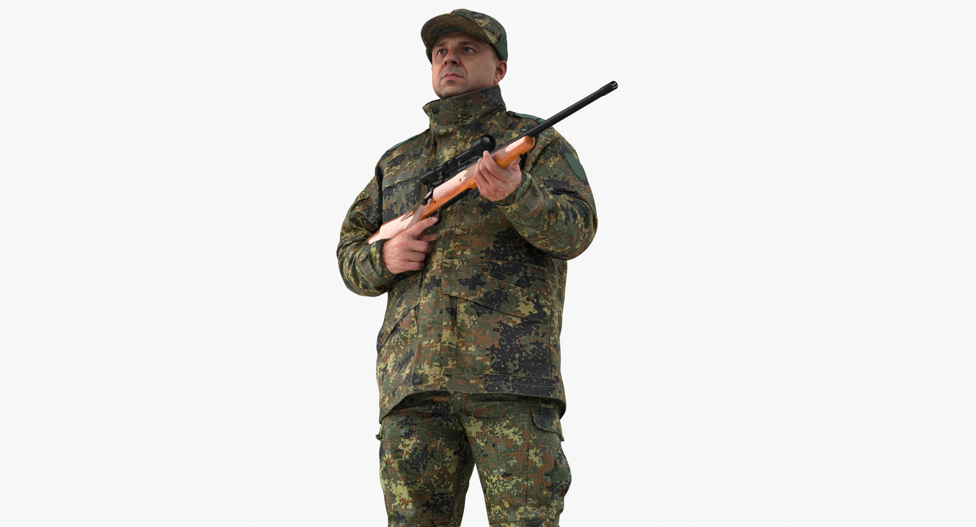 Arnold Uniform Military Idle Pose 01 With Rifle3D模型 - TurboSquid 1926436