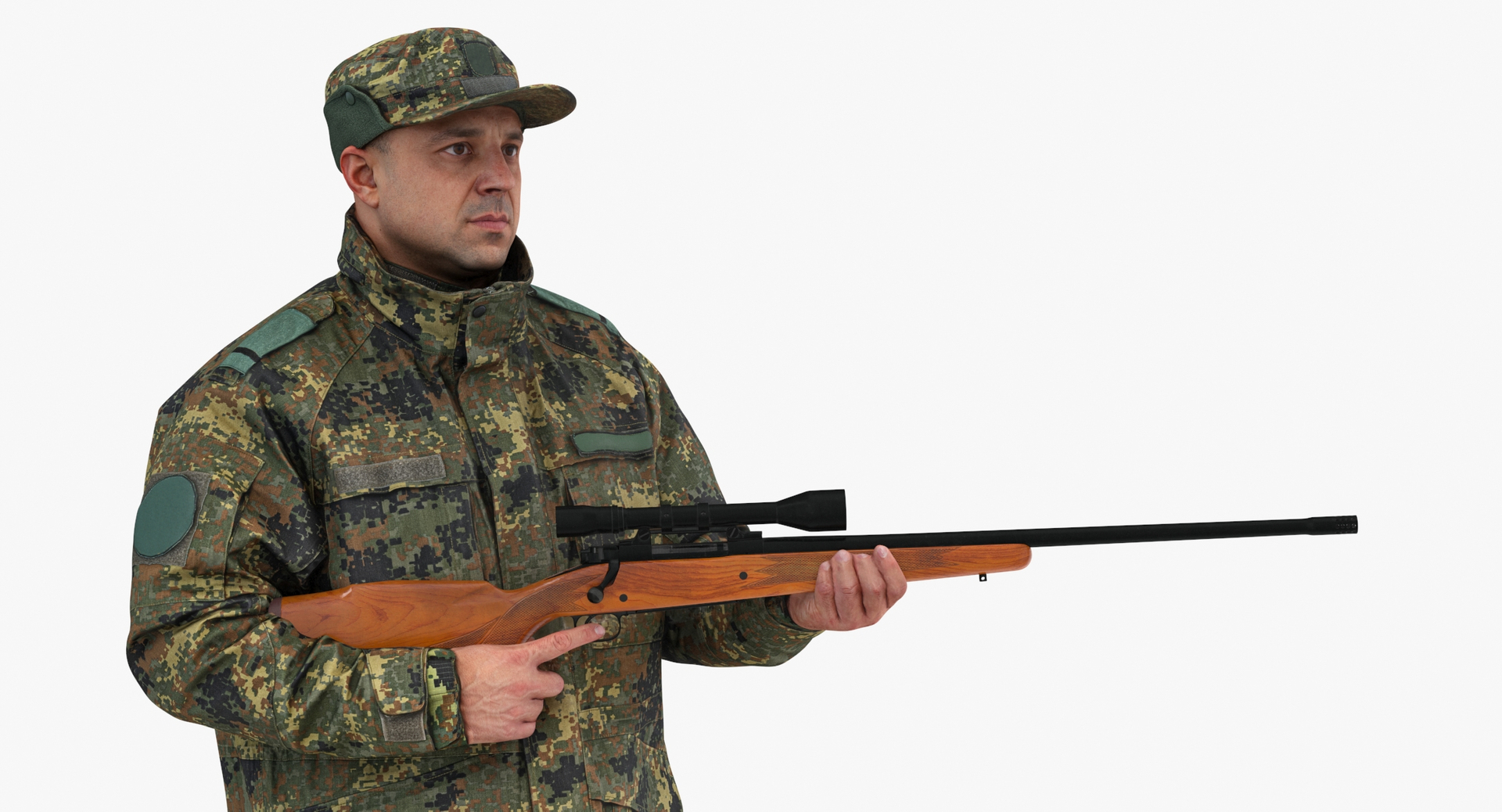 Arnold Uniform Military Idle Pose 01 With Rifle3D模型 - TurboSquid 1926436