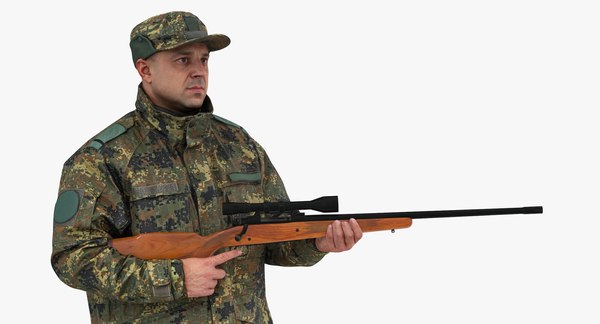 3D модель Арнольд Униформа в военной позе 01 с винтовкой - TurboSquid ...