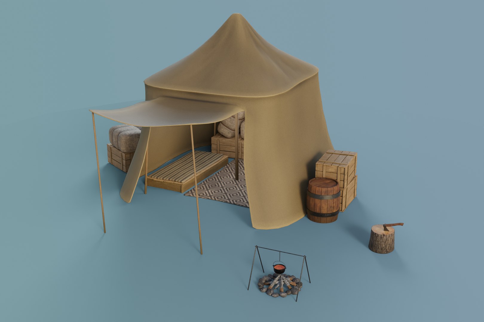 3D Camp Tier 3 - TurboSquid 1962183