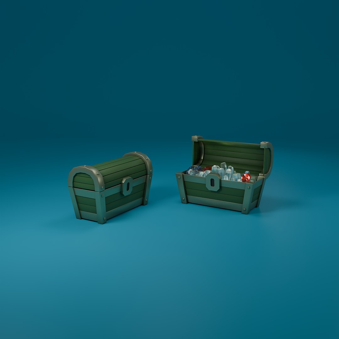 Low Poly Treasure Chest 3D Model - TurboSquid 2361045