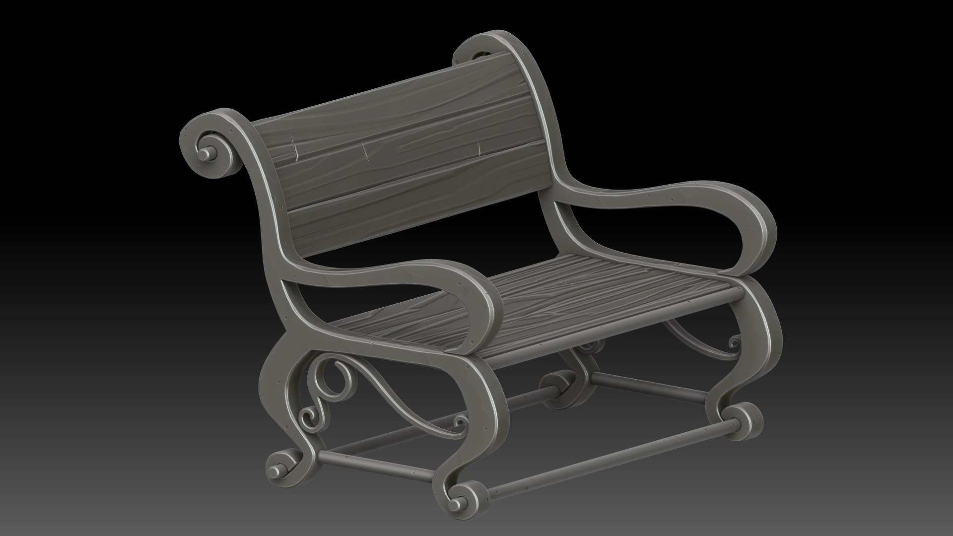 Stylized bench 3D - TurboSquid 2013684