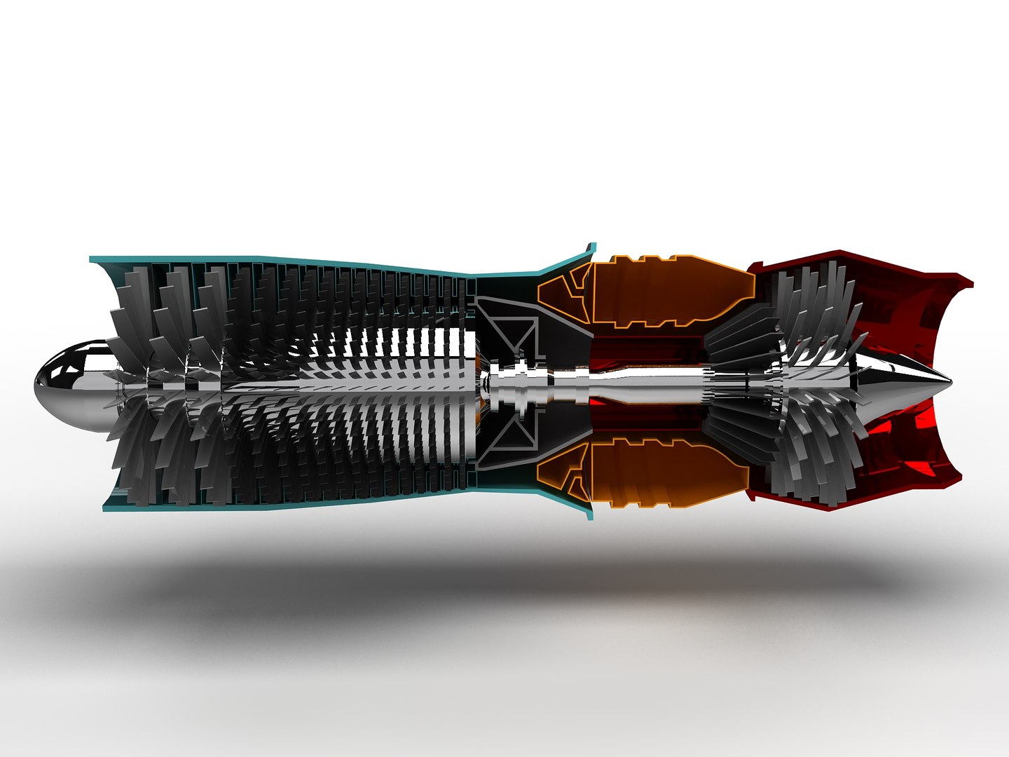 3d Model Gas Turbine Engine