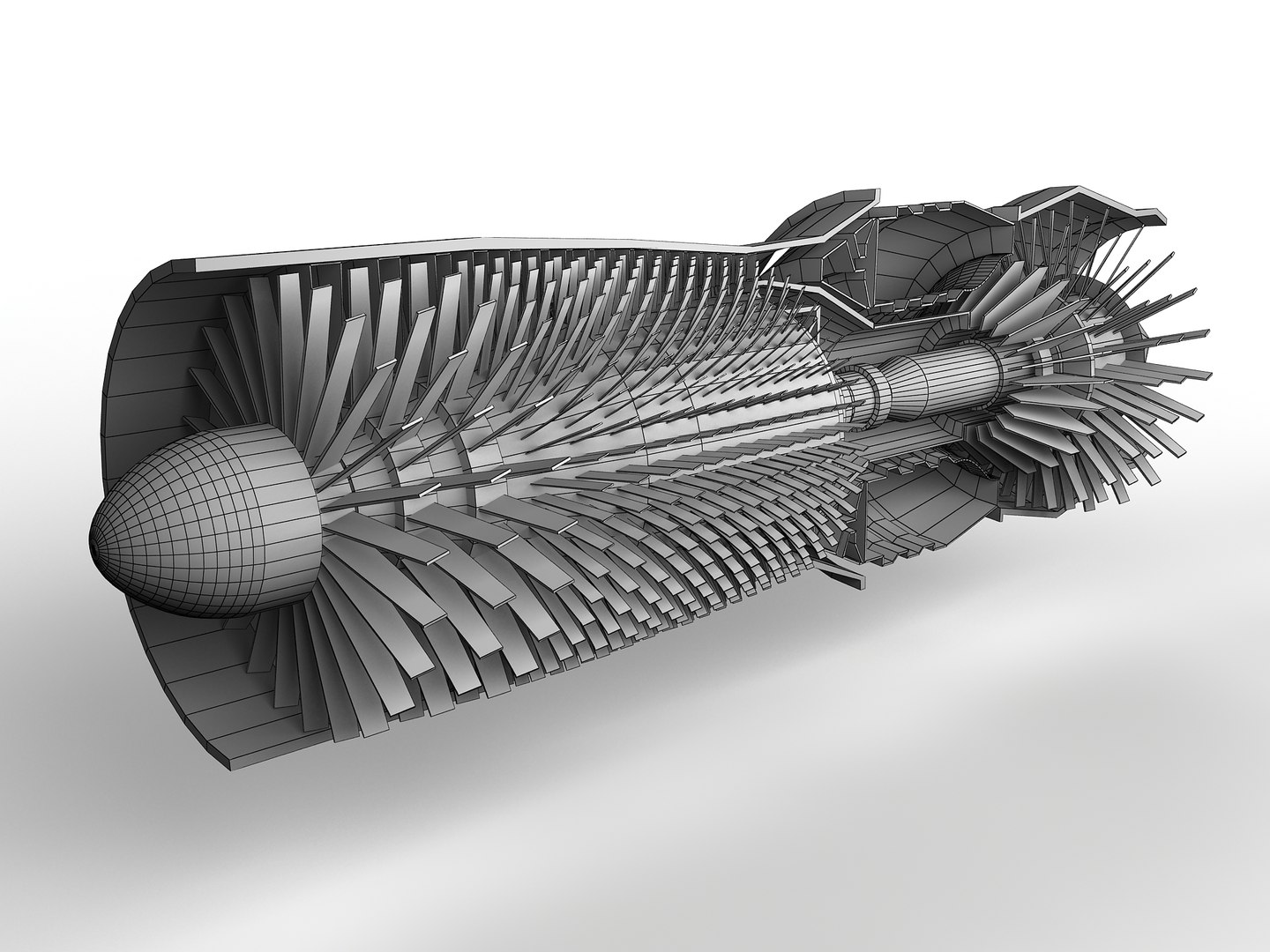3d Model Gas Turbine Engine