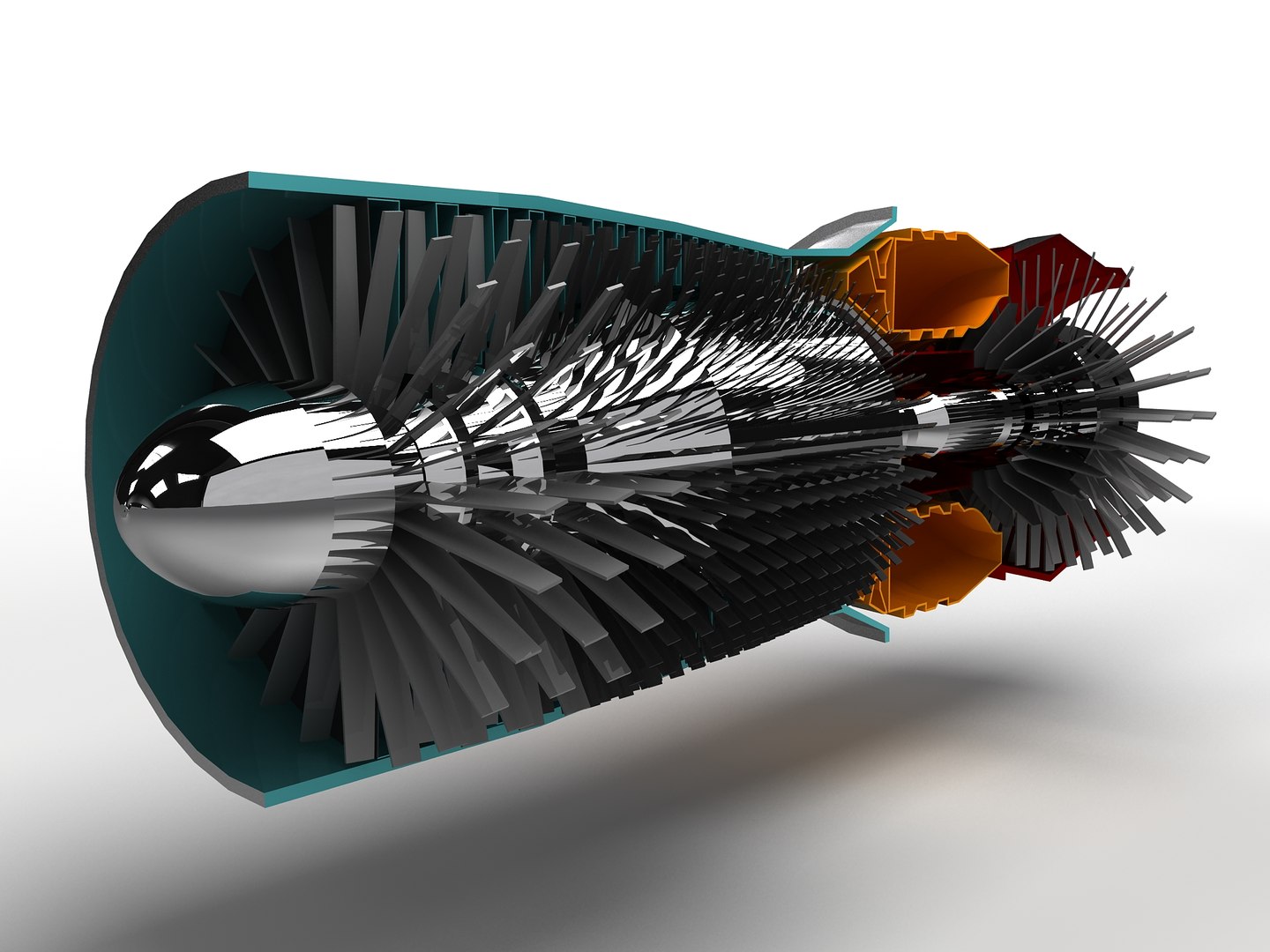 3d Model Gas Turbine Engine