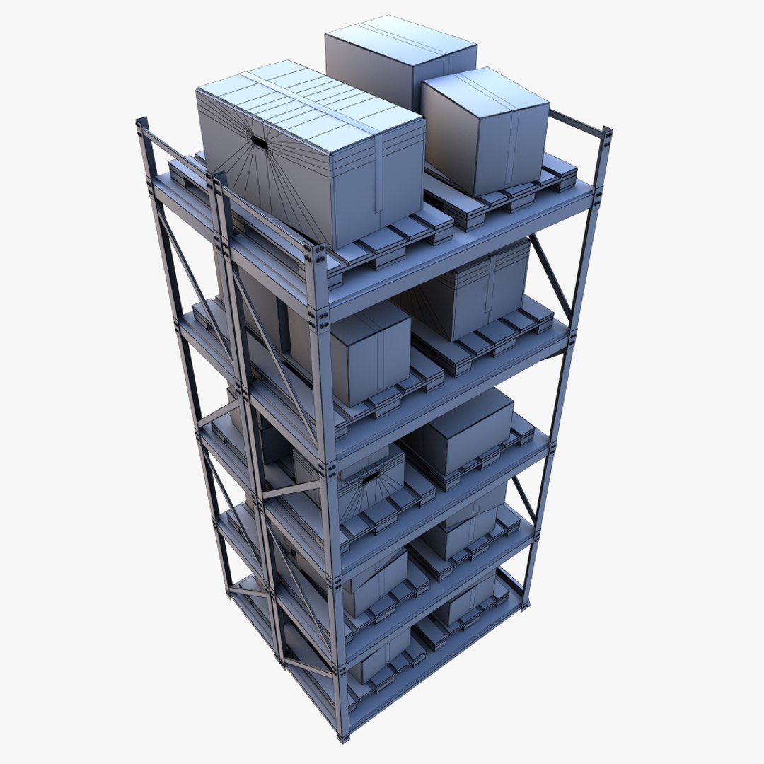 3d Model Warehouse Shelf