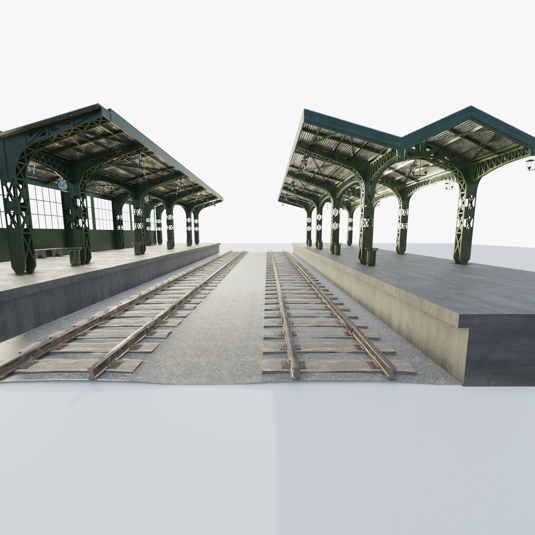 3D OLD RAILWAY STATION Model - TurboSquid 1827045