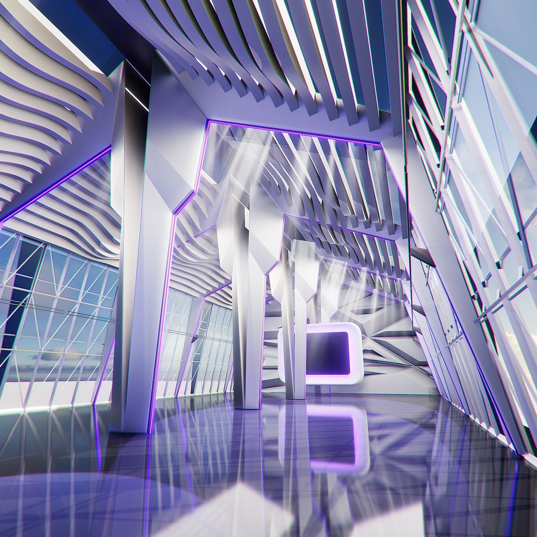 3D Sci Fi Exhibition Hall Interior Blender EEVEE Low-poly - TurboSquid ...