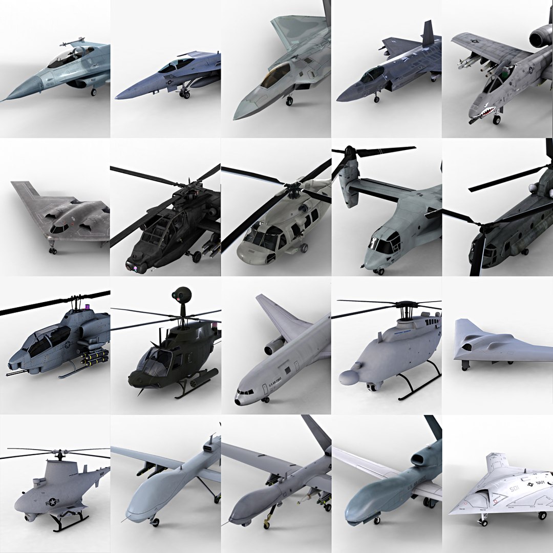 20 Usaf Aircrafts 3d Model