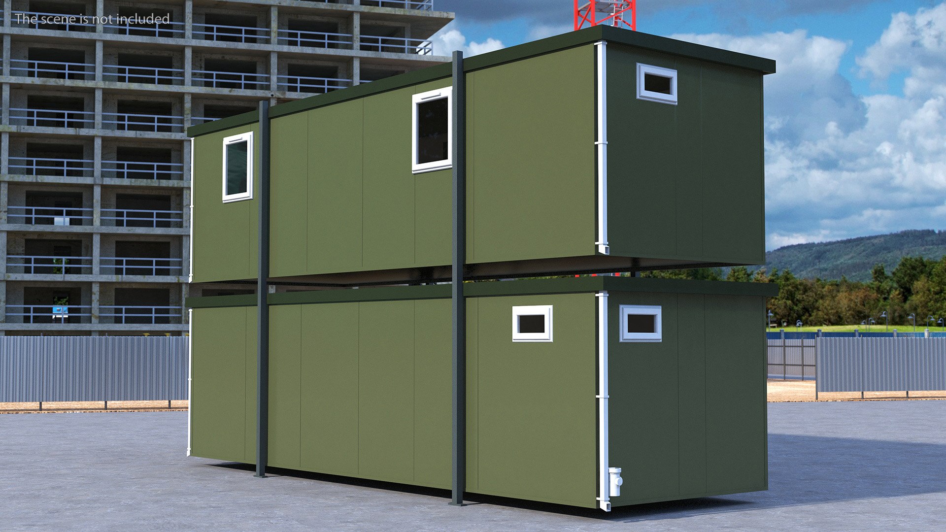 3D Prefabricated Portable Two Story Building - TurboSquid 2180367
