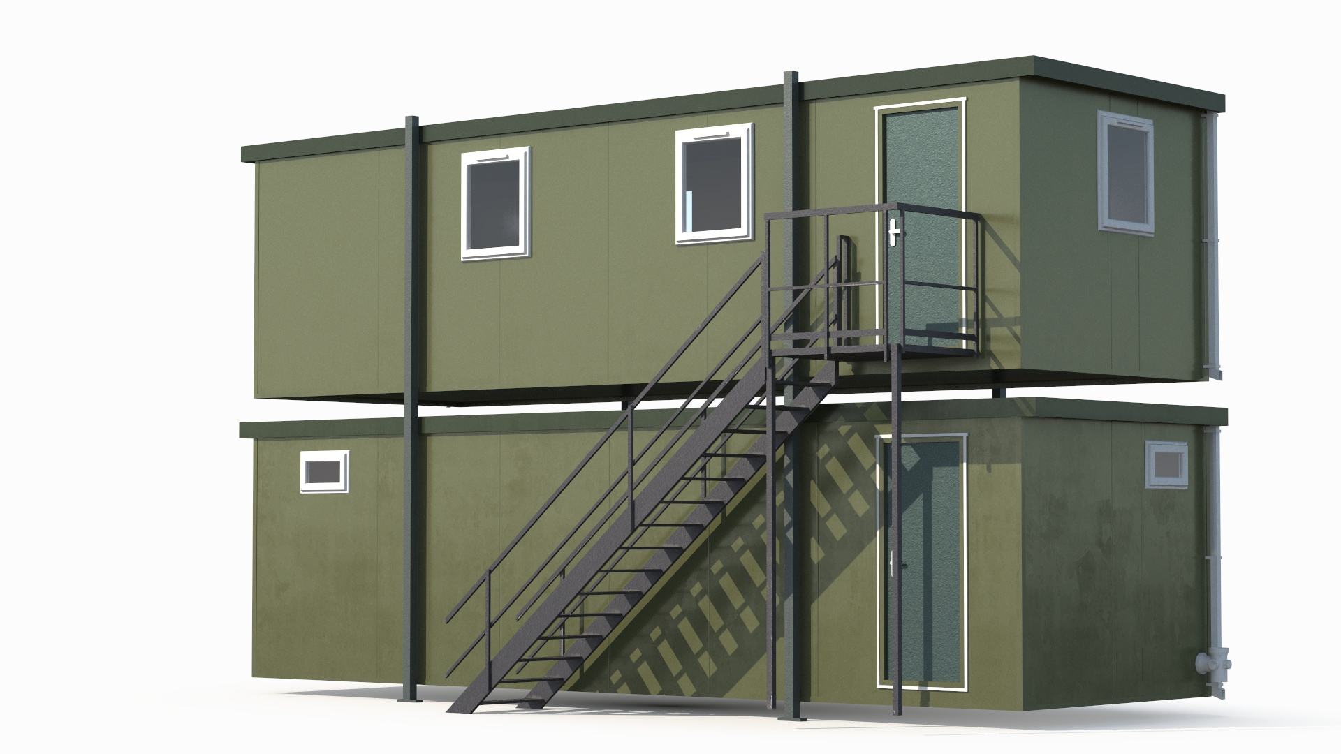 3D Prefabricated Portable Two Story Building - TurboSquid 2180367