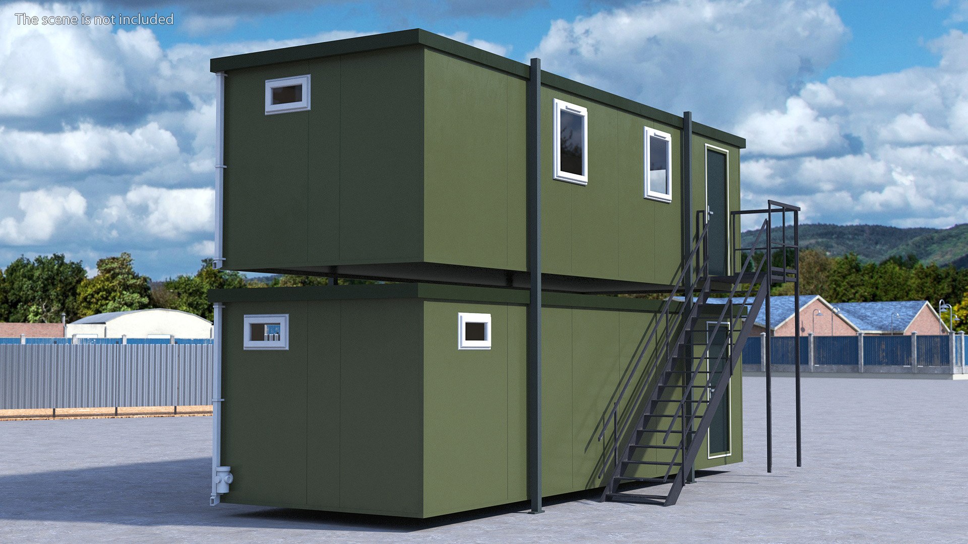 3D Prefabricated Portable Two Story Building - TurboSquid 2180367